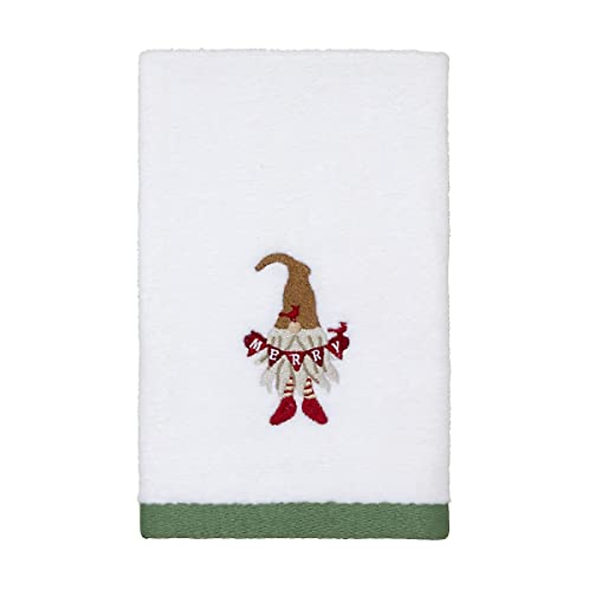 Avanti Linens - Fingertip Towel, 100% Cotton Velour, Holiday Decor, Set of Two (Merry Gnome Collection)