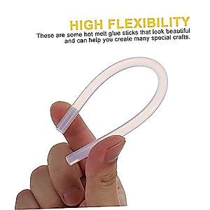 Ciieeo 50 Pcs Transparent Hot Melt Glue Stick Mini Hot Glue Sticks Glitter Hot Glue Sticks Glitter Hot Melt Glue Mini Size Glue Sticks Crafting Tool Crafting Kit Hot Melt Stick Toolkit