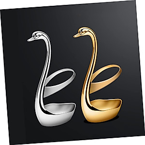 BESPORTBLE Food Fork Spoon Holder 2pcs Swan and Fork Storage Kitchen Supplies Zinc Alloy Non-slip Trailer Jack Drill Adapter