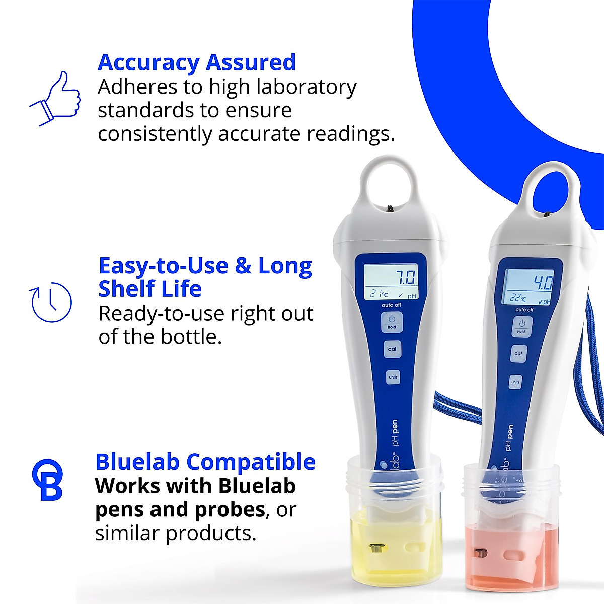 Bluelab pH 4.0 & 7.0 Calibration Solution Kit - pH Meter & pH Pen Calibration for Balanced Nutrient Solution NIST Traceable | Hydroponics, Gardening & Growing Tents (500 ml/ 16.9 Fl Oz Each)