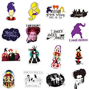 50Pcs Halloween Witch Old Hag Hocus Pocus Stickers for Water Bottle Cup Laptop Guitar Car Motorcycle Bike Skateboard Luggage Box Vinyl Waterproof Graffiti Patches XQX