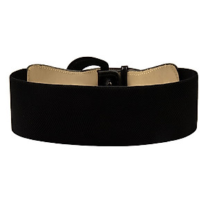 GRACE KARIN 20s Elastic Stretchy Wide Belt Vintage Chunky Cinch Waist Belt for Tops Dresses Black S