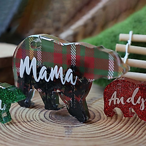 Mama and Baby Keychain Resin Silicone Molds Set with Key Chain Rings Alpaca Bear Elephant for Epoxy Jewelry Casting Kit 18-Count