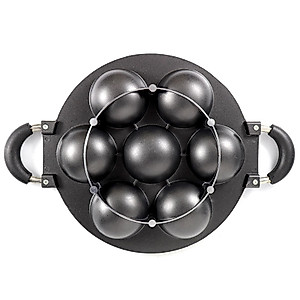 Shakven Cast Iron Biscuit Pan - Cake Pan with Handles, Pre-Seasoned Baking Set 7 Cake Baking Tray - Cake Pan for Scones, Cornbread, Muffins, Cup Cakes and Brownies