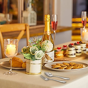 RETON 12 Pcs Dessert Forks and Spoons Silverware Set, Stainless Steel Mini Forks and Spoons, Small Appetizer Cocktail Fruit Forks, Mini Coffee Spoons Teaspoon for Kitchen Party (6 Forks+6 Spoons)