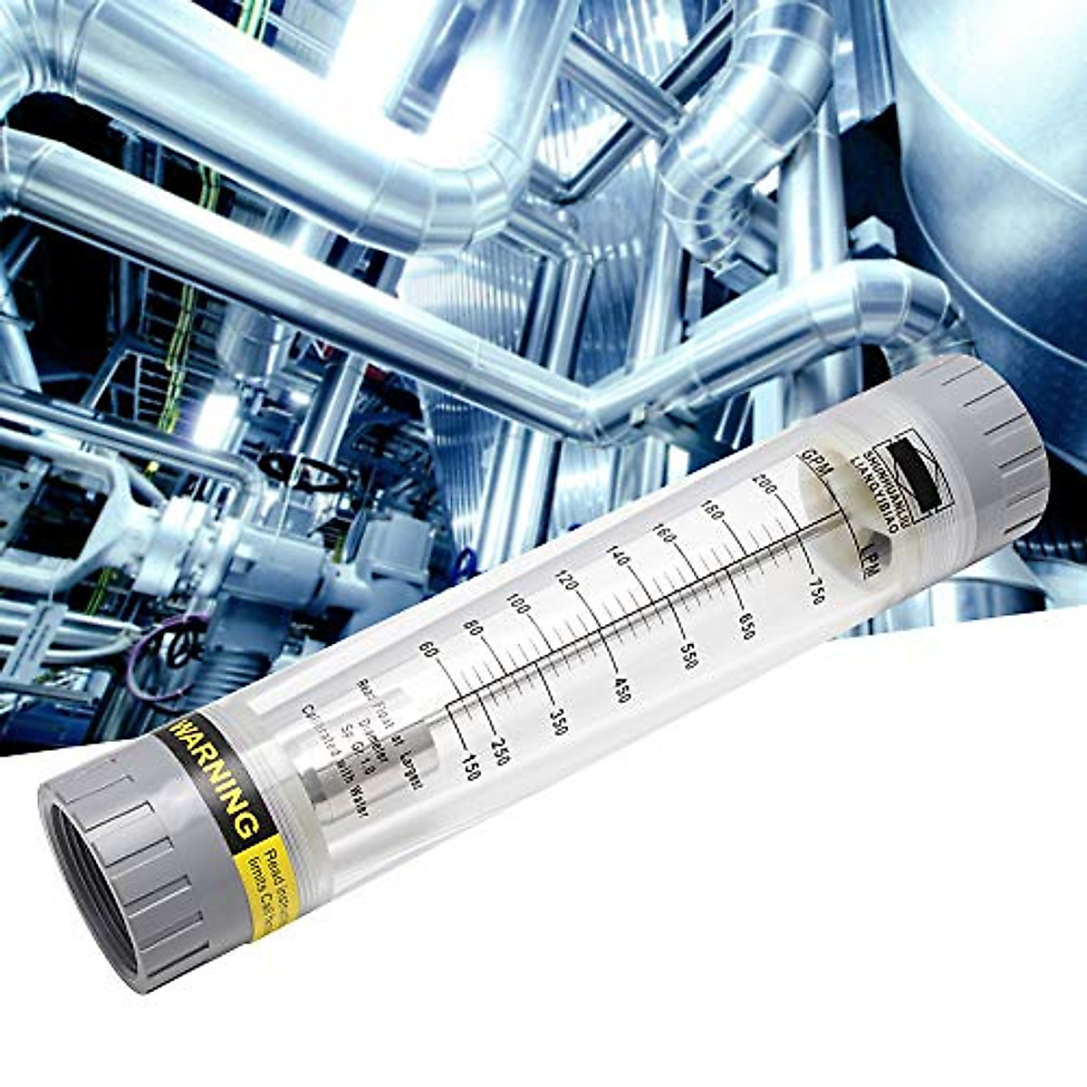 Alvinlite Water Liquid Flow Meter,10-100GPM 60-200GPM Measuring Panel Mount Type Flowmeter for Gas Liquid Water Industrial Field LZM-40G LZM-50G Rate Gauge(60-200GPM)