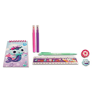 Gabby's Dollhouse Stationery Set - 11 Pc Bundle with Gabby's Dollhouse Folder, Notebook, Erasers, Case, Stickers, and More (Gabby's Dollhouse School Supplies)