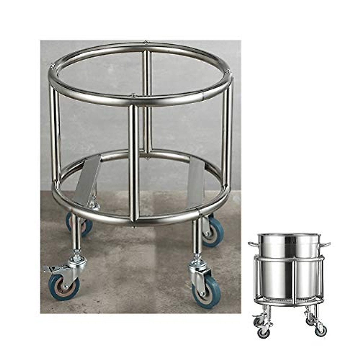 Movable Shelf for Heat Preservation Bucket Insulation Pot Insulation Barrel Insulation Tabletop Pot Insulation Bucket Movable Stand Thick Stainless Steel Bucket Rack, Soup Bucket Bucket Base, Heat Ins