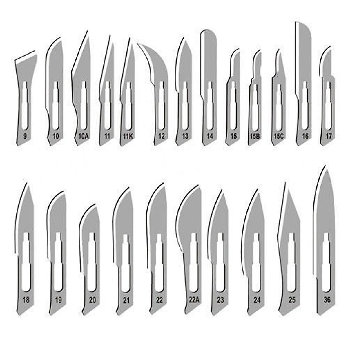 120 STERILE Disposable Scalpel Handle Blades #10#11#15#20# 21#22 + 1 Scalpel Handle #3 Free + 1 Scalpel Handle #4 Free Instruments (CYNAMED)