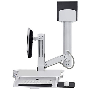 Ergotron StyleView Wall Mount for Monitor, Keyboard, Bar Code Scanner, CPU, Mouse - White - 1 Display(s) Supported24 Screen Support - 31.97 lb Load Capacity - 75 x 75, 100 x 100 VESA Standard
