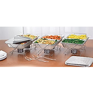 Chafing dish buffet set disposable 30 Piece Party Serving Kit Includes Chafing Kits With Lids and Serving Utensils For All Types Of Parties And Events | Disposable Party Set