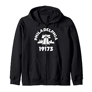 Philly Neighborhood 19173 Zip Code Philadelphia Liberty Bell Zip Hoodie