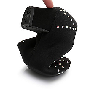 YKXLM Black Modern Jazz Dance Shoes Latin Ballroom Dance Sneakers Oxford Cloth Boost Dance Sports Shoes,Model WHNJB-5CM-JD, 6.5 B(M) US