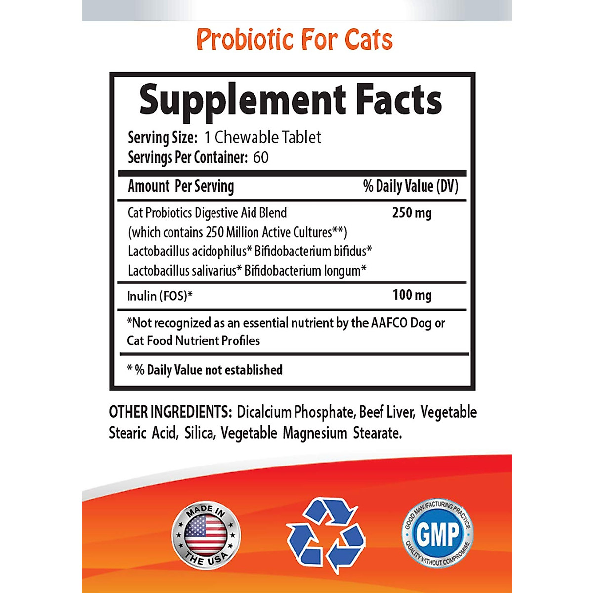 MY LUCKY PETS LLC Anti Diarrhea for Cats - CAT PROBIOTICS - Advanced Natural Digestive AID Formula - GET RID of Bad Breath and Stop Diarrhea - cat Digestive Support - 2 Bottles (120 Treats)
