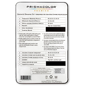 Prismacolor Premier Graphite Drawing Pencils with Erasers & Sharpeners, 18-Piece Set