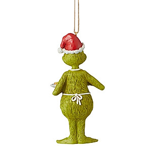 Enesco Jim Shore Dr. Seuss The Grinch in Apron with Cookies Hanging Ornament, 5.25 Inch, Multicolor