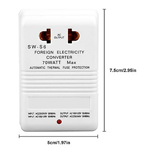 Voltage Converter 70W 110V/120V to 220V/240V Step-Up&Down Voltage Converter Transformer for Travel