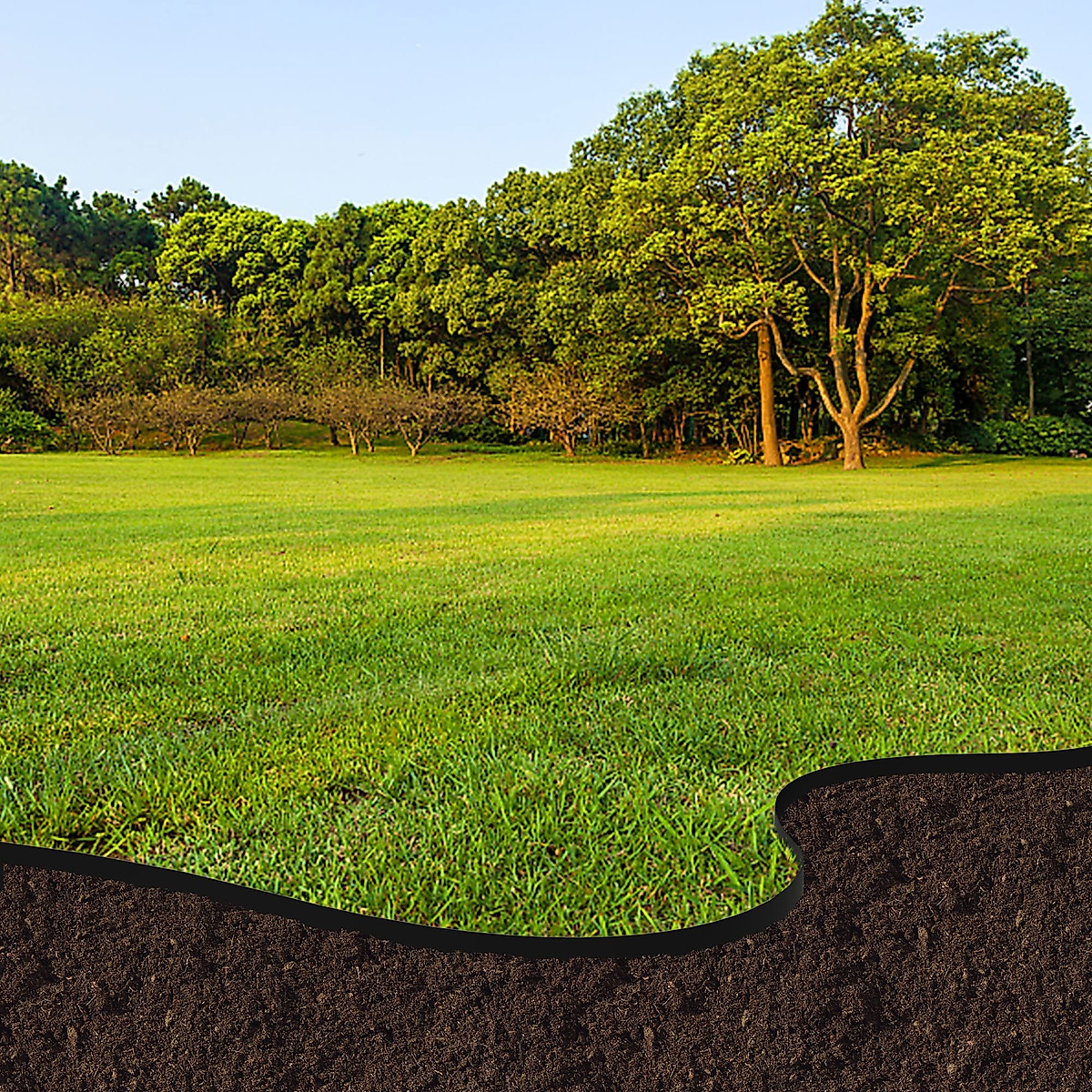 Watayo 50 FT Grass Barrier Landscape Edging Coil -5 inch Depth Terrace Board Edging -Flexible Garden Bed Edging -Weed Barrier Edging for Garden Lawn Area Driveway Path Sidewalk