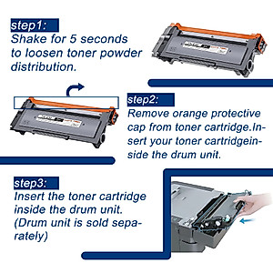 2 Pack TN630 TN-630 Black Toner Cartridge Compatible TN630 Replacement for Brother HL-L2300D L2305W L2315DW L2320D L2360DW MFC-L2680W L2685DW L2700DW L2705DW L2707DW L2740DW DCP-L2540DW L2520DW Printe
