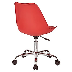 OSP Home Furnishings Emerson Student Armless Pneumatic Office Chair with Wheels, Red
