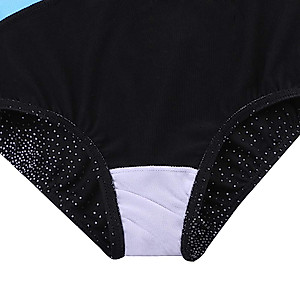 TFJH E Sparkle Leotard for Girls Gymnastics Athletic Dancing Clothes 138 Black 110
