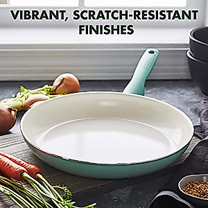 GreenPan Rio Healthy Ceramic Nonstick 10" Frying Pan Skillet, PFAS-Free, Dishwasher Safe, Turquoise