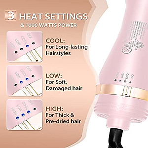 Nicebay Hair Dryer Brush Blow Dryer Brush in One, Hot Tools Dryer Brush Set for Straightening/Drying/Curling, Oval Brush, Multi-Temperature Settings, Detachable Design for Women