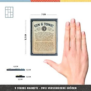 Nostalgic-Art Retro-Style Fridge Magnets, Gin & Tonic Served Here – Gift idea for Cocktail Fans, Magnet Set for Notice Board, Vintage Design, 9 Pieces