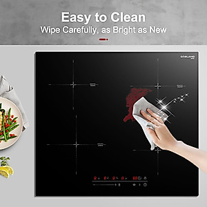 GASLAND Induction Cooktop 4 Burners, Drop-in 24 Inch Induction Stovetop IH60BF 240V Electric Hob, 9 Power Levels, Slide Touch Control, Child Safety Lock, 1-99 Minutes Timer