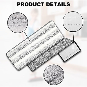 6 Pack Mop Replacement Pads for Joymoop - Microfiber Flat Mop Pads fit for JOYMOOP fit for Oshang Mop Bucket Set and Most 13" X 4.9" Flat Mops, Washable Cleaning Pads, Replacement Pads for Joymoop