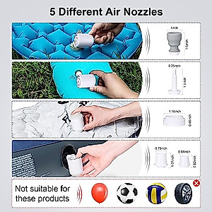 FACULX Portable Air Pump+ Camping Light Ultra-Mini Air Pump with 2000mAh Battery USB Rechargeable for Pool Floats Air Bed Air Mattress Swimming Ring Vacuum Storage Bags