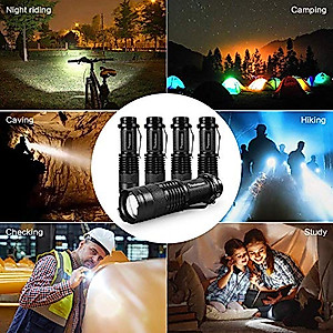 10 Pack Mini Flashlights Small LED Flashlight 300 Lumen Portable Tactical Zoomable Pocket Torch Lantern Adjustable Focus Light for Kids Child Camping Emergency Travel Hiking Torch Light