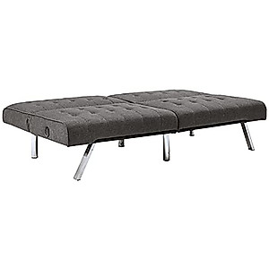 Signature Design by Ashley Sivley Modern Tufted Flip Flop Futon Sofa Bed, Dark Gray
