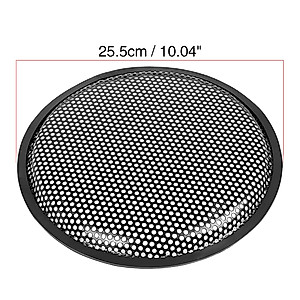 X AUTOHAUX Universal 10 Inch Car Audio Speaker Subwoofer Metal Waffle Grill Cover Protector with Rubber Edge and Clips