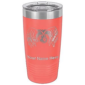 LaserGram 20oz Vacuum Insulated Tumbler Mug, Chinese Crested Dog, Personalized Engraving Included (Coral)