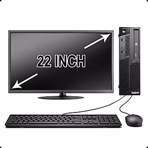 Lenovo Thinkentre M90 Desktop Computer - Intel Core i5 3.1GHz 8GB RAM, 1TB HDD, DVD-RW Drive, Bluetooth and WiFi, 22 Inch LCD, Keyboard, Mouse, Windows 10 Pro (Renewed)