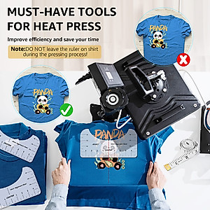 10 pcs Tshirt Ruler Guide Vinyl Alignment Tool - Sublimation Accessories, t Shirt rulers to Center Designs,for Adult Youth Toddler Infant
