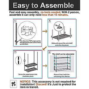 6 Tier Storage Metal Shelf 82"x48"x18" NSF Wire Shelving Unit with Wheels Heavy Duty Layer Rack with Casters, Sturdy Steel Metal Wire Rack for Pantry Kitchen Garage Rack (Black, 82"x48"x18")