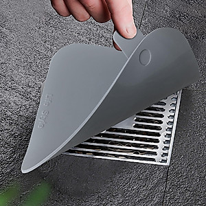 Tub Stopper Silicone Floor Drain Anti-Odor Mat, 5.9 inch Drain Plug Hair Stopper Flat, Bathtub Stoppers Flat Bathtub Drain Cover, Bathroom Accessories, Sink Cover- 2 Pack, Gray