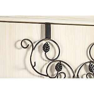 GUSUWOD Over The Door Metal Coat Rack Hook Hanger with 4 Hooks, Bronze, Set of 2