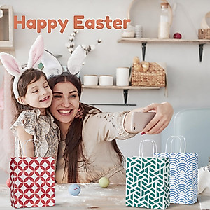 Parmedu Assorted Color Paper Bag Set: 24pcs Gift Bags with Handles in Optimal Size 8.5 * 3.9 * 10.2 Inches, Thickened Take-out Bags for Christmas, Festivals, Birthdays, Parties, Weddings etc.