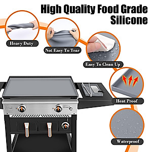 GRILL FORCE Silicone Griddle Mat with Spatula Mat for Blackstone 28 Inch Griddle Food Grade Silicone Mat Protective Mat Cover Griddle Buddy Mat Keep Flat Top Clean,Protect Griddle from Insect,Rust