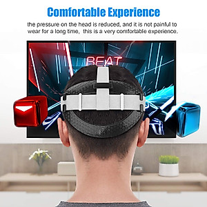 AMVR Head Strap Attachment for Oculus Quest 2, Soft TPU Elite Strap Back Pad VR Accessories Compatible with Meta Quest 2, Reduce Head Pressure to Enhance Comfort and Game Experience（ No Strap, Black）
