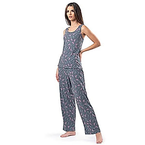 Fruit of the Loom Women's Breathable Tank Top, Pant, and Cardigan Sleep Set, Floral Print, 3X