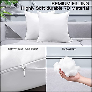 OTOSTAR 20x20 Inch Throw Pillow Inserts Set of 4 Premium Bedding Pillow Inserts Square Indoor Decorative Throw Pillows Form Pillow Stuffer for Couch Bed Sofa Sham Cushion Pillow Filler (White 20x20)