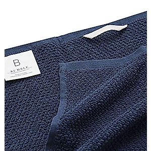 Kitchen Towels 16”x 26”- 6 Pack | Large Cotton Kitchen Hand Towels | Dish Towels | Popcorn Stripe Design | 400 GSM Highly Absorbent Tea Towels Set with Hanging Loop | Dish Towels for Kitchen | Blue