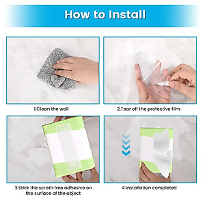 HQHC1996 Double Sided Adhesive AB Hooks, Clear Self Adhesive Sticker Hooks, No Drill Wall Hooks, Sticky Hooks Suitable for Shower Kitchen, Bathroom, Office, Basket, Picture, No Screw-20 PCS