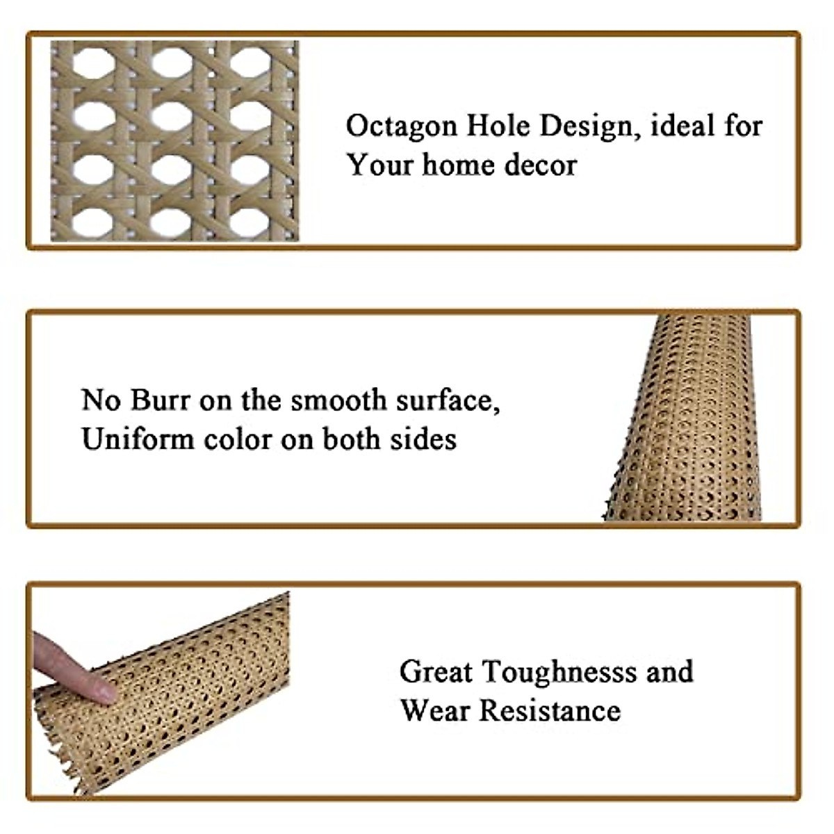 17”x6.5Ft Plastic Rattan Cane Webbing Roll, Woven Open Mesh Cane Sheet Roll for Caning Material DIY Project Supplies: Door, Cabinet, Chair (17"x79 in)