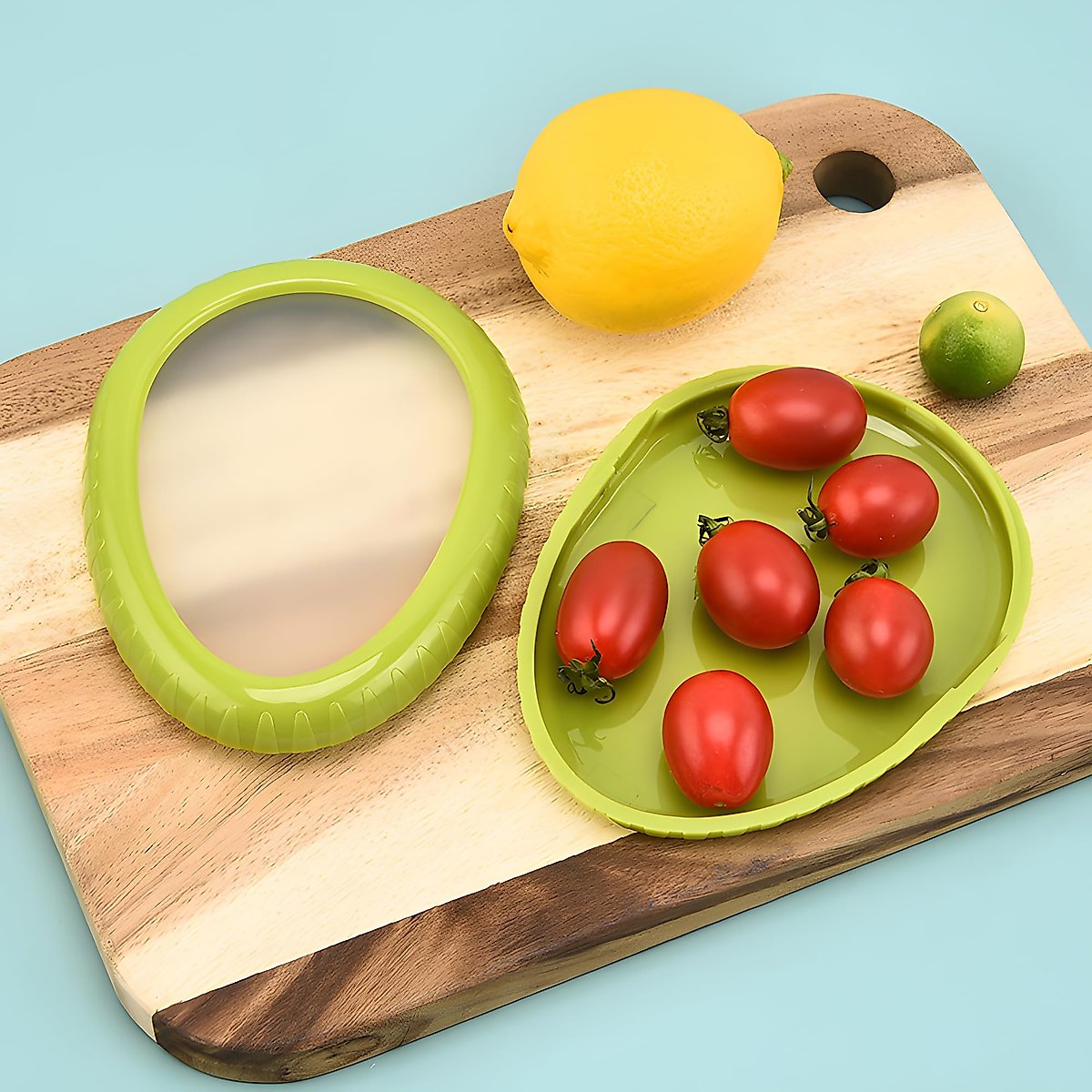 Generic 4pc Silicone Fruit And Vegetable Storage Container Set For Fridge，Avocado Silicone Saver，Tomato Storage Container，Onion Keeper，And Lemon Saver For Fridge。 (4PCS- fruit and vegetable saver)