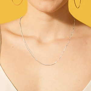 OCHCOH Sterling Silver Box Chain for Women, 20 Inches 925 Sterling Silver Necklace for Women Chains for Women 1.3mm Women Silver Chain Necklace for Women Jewelry Box Chains for Women Gifts